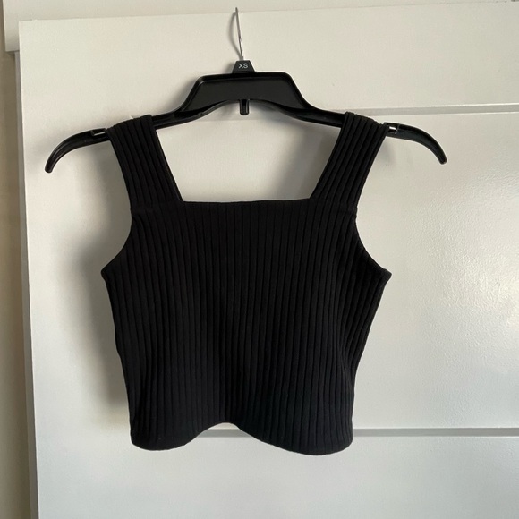 American Eagle Outfitters | Tops | American Eagle Black Ribbed Cropped ...